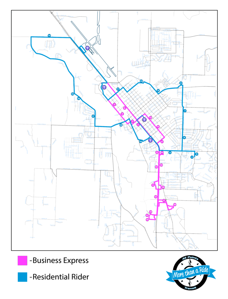 New Routes – Map Only – Starting January 15, 2024 | All Points Transit